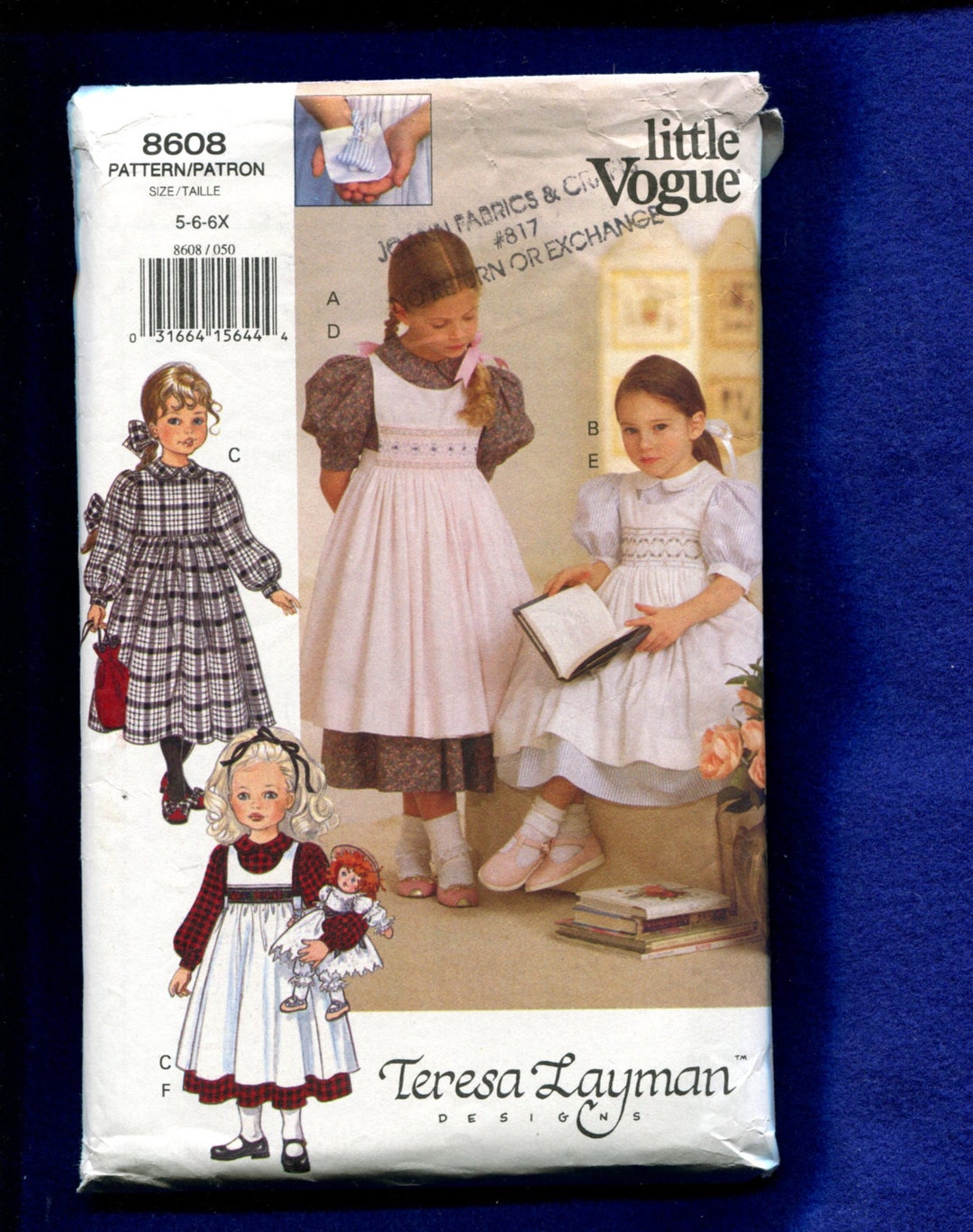Little Vogue 8608 Prairie Chic Dresses and Pinafores for Little Girls ...