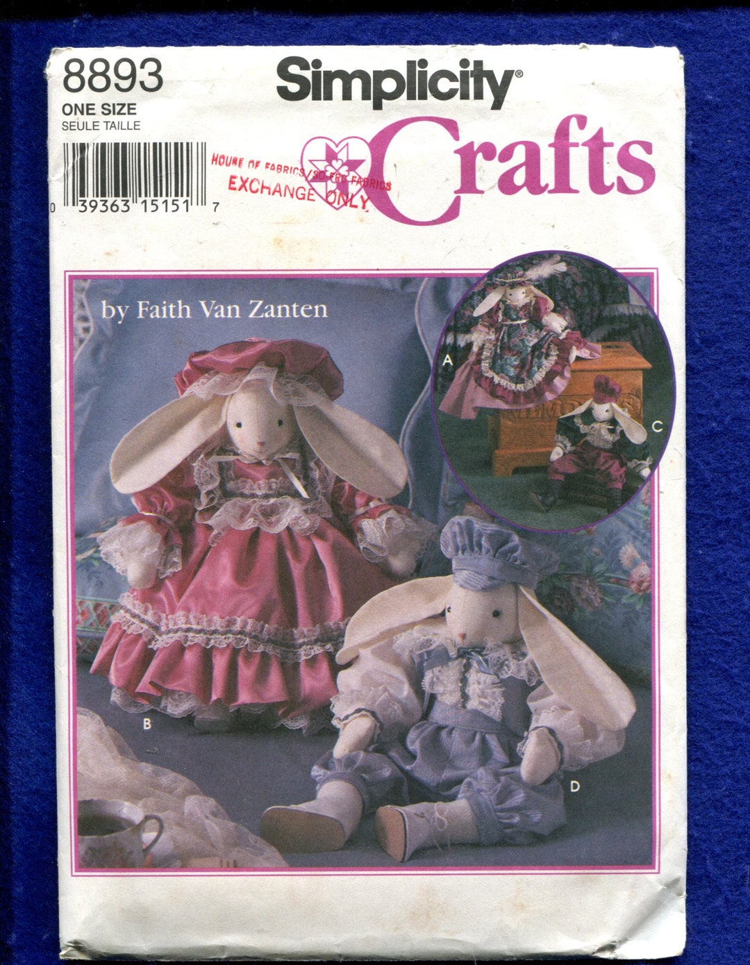 Simplicity 8893 Sweet Country Bunny Rabbits Pattern - Etsy