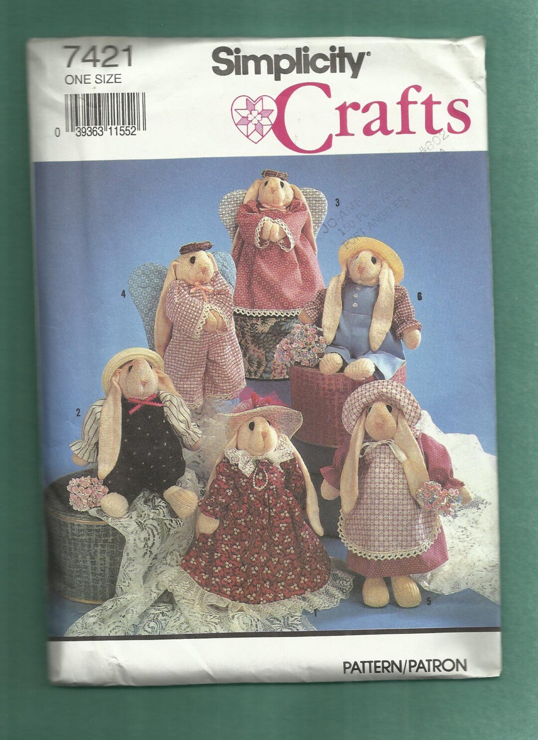Simplicity 7421 Lop Ear Sock Bunnies With Their Country Frocks and ...