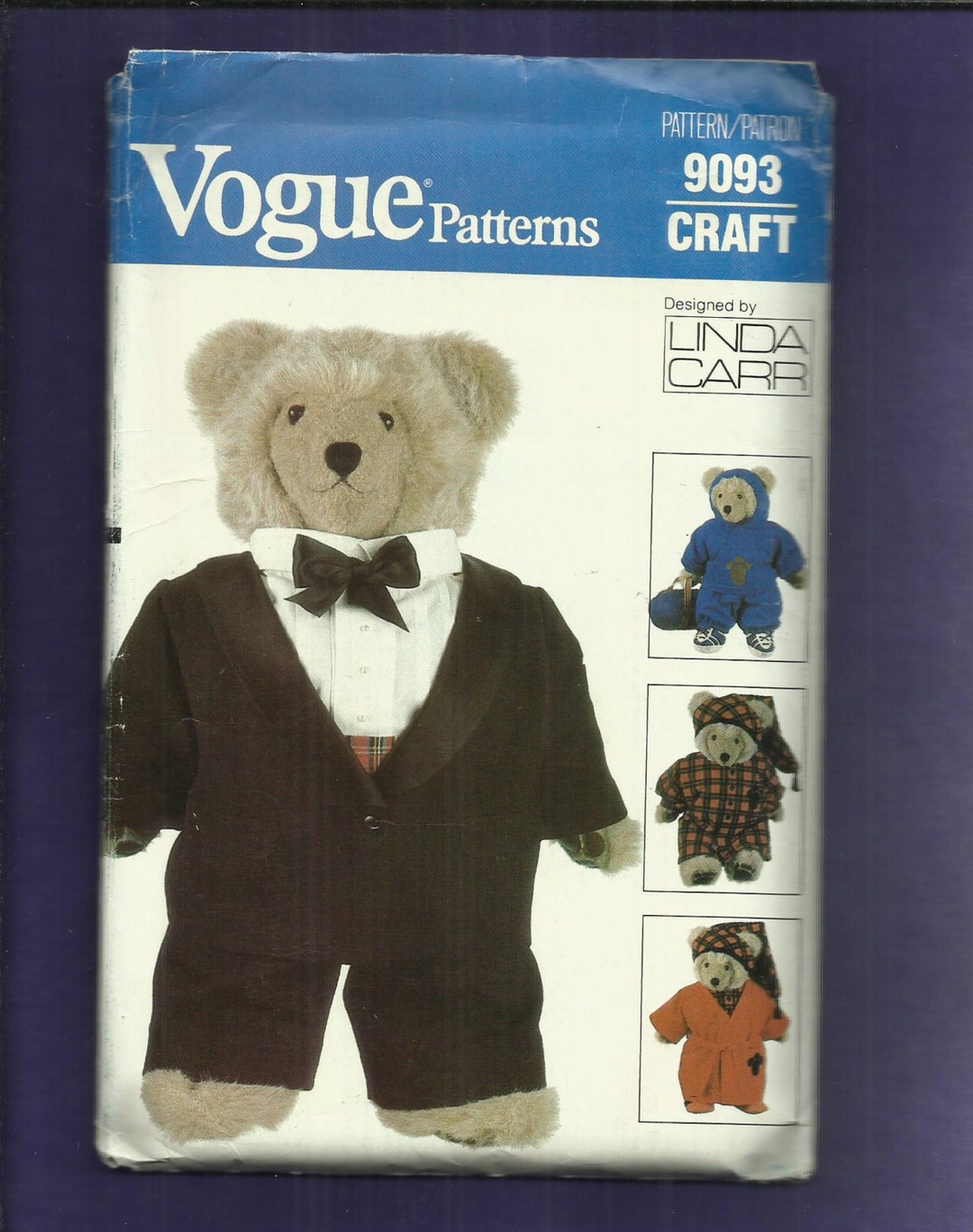 1980's Vogue 9093 Tuxedo Jogging Suit & Pajamas for Teddy Bear 23 ...