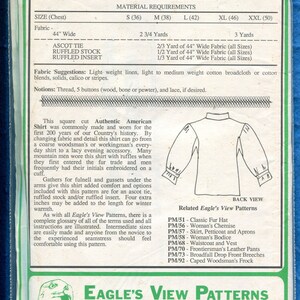 1980's Eagle's View Patterns American Shirt Sizes S to XXL UNCUT - Etsy