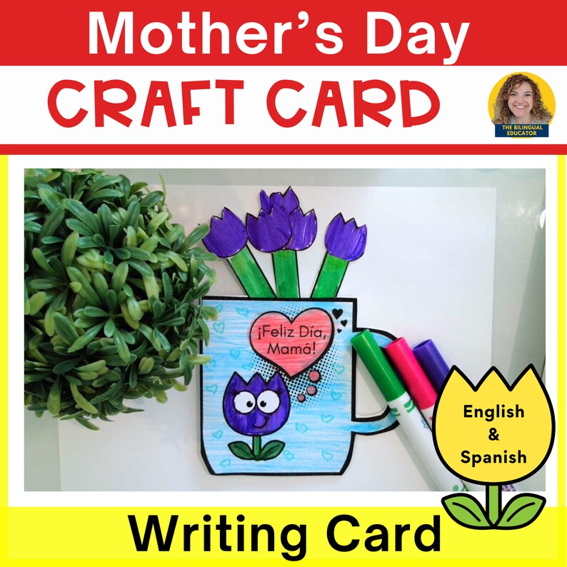 Mother's Day Printable Card Craft With Flowers | Printable Mother's Day ...