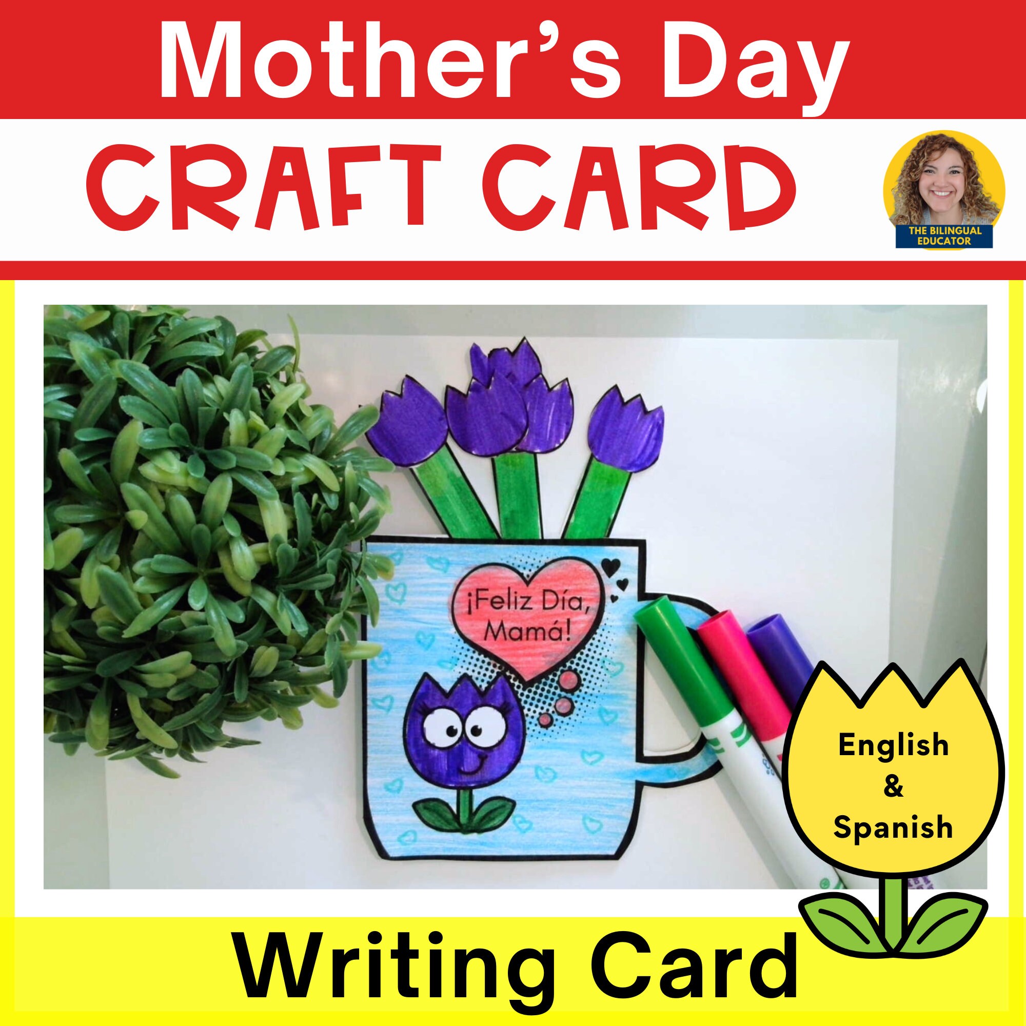 Mother's Day Printable Card Craft With Flowers Printable Mother's Day ...