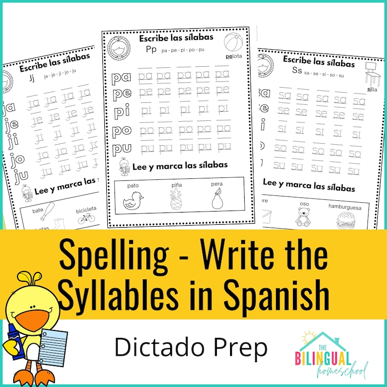 Escribe las Silabas en Español y Lee las Palabras - Etsy México