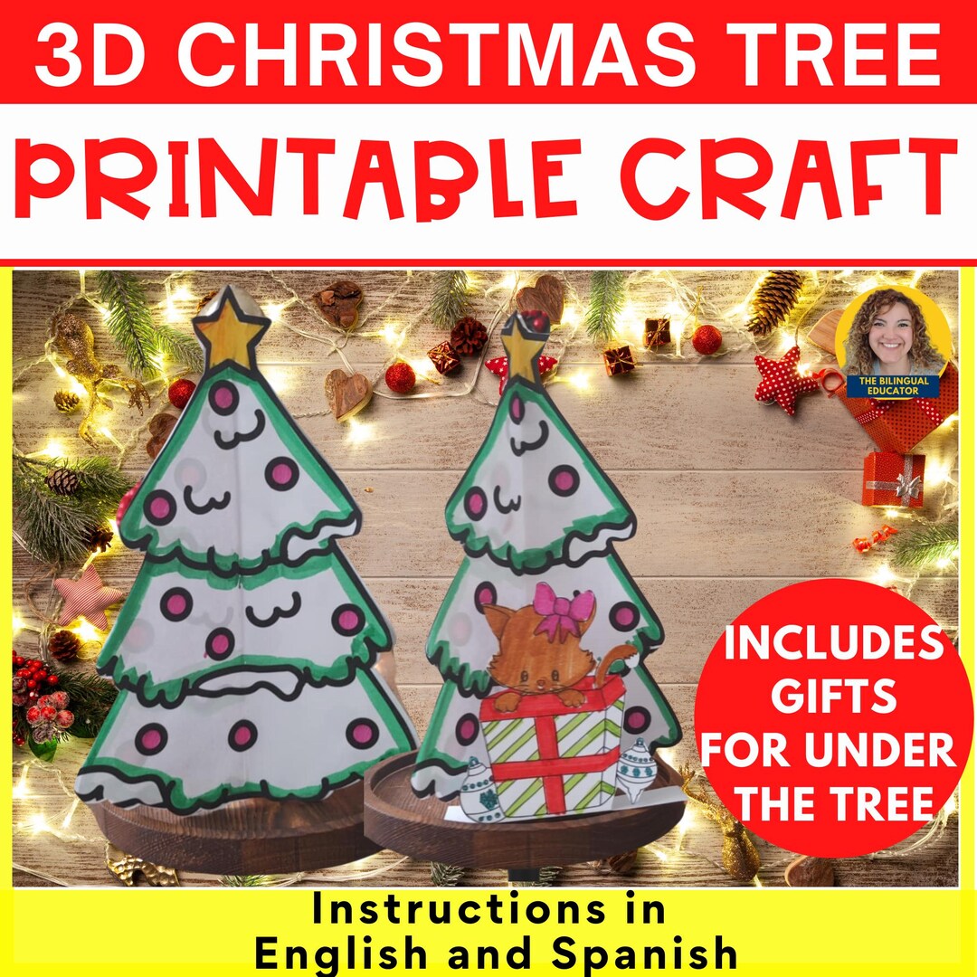3D Christmas Tree Printable Craft With Gifts - Etsy