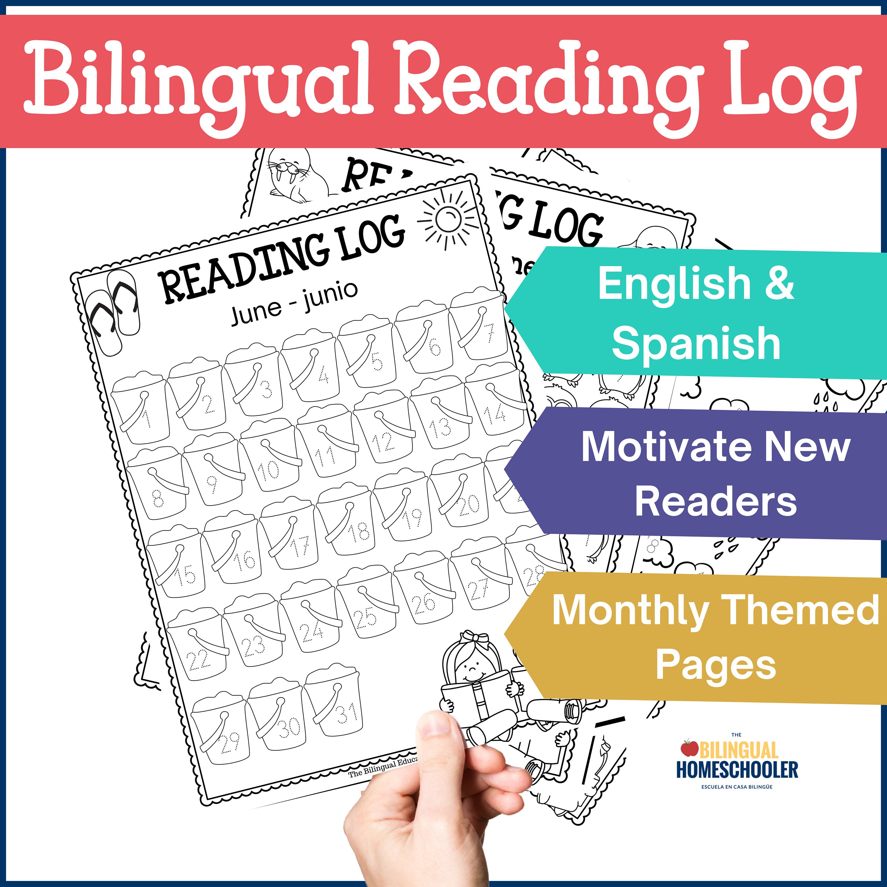 Registro de Lectura Bilingue Ingles y Español - Etsy España