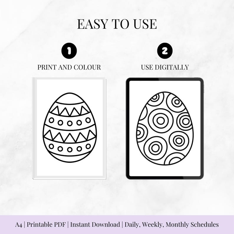 Easter Egg Colouring Pages | Kids Activity Bundle | 10 A4 Pages ...