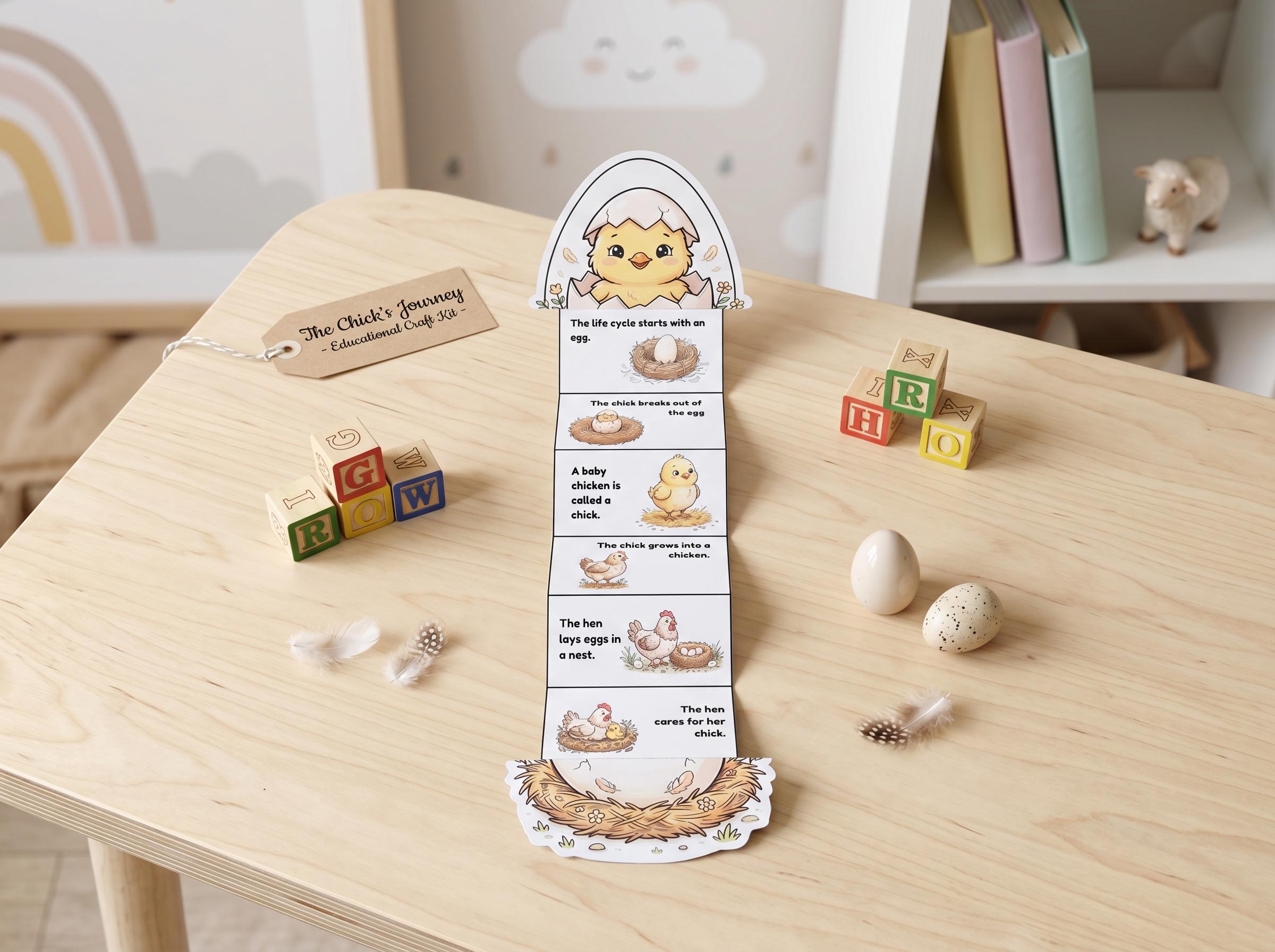 Chicken Life Cycle Folding Surprise Craft, Chick Life Cycle Printable ...