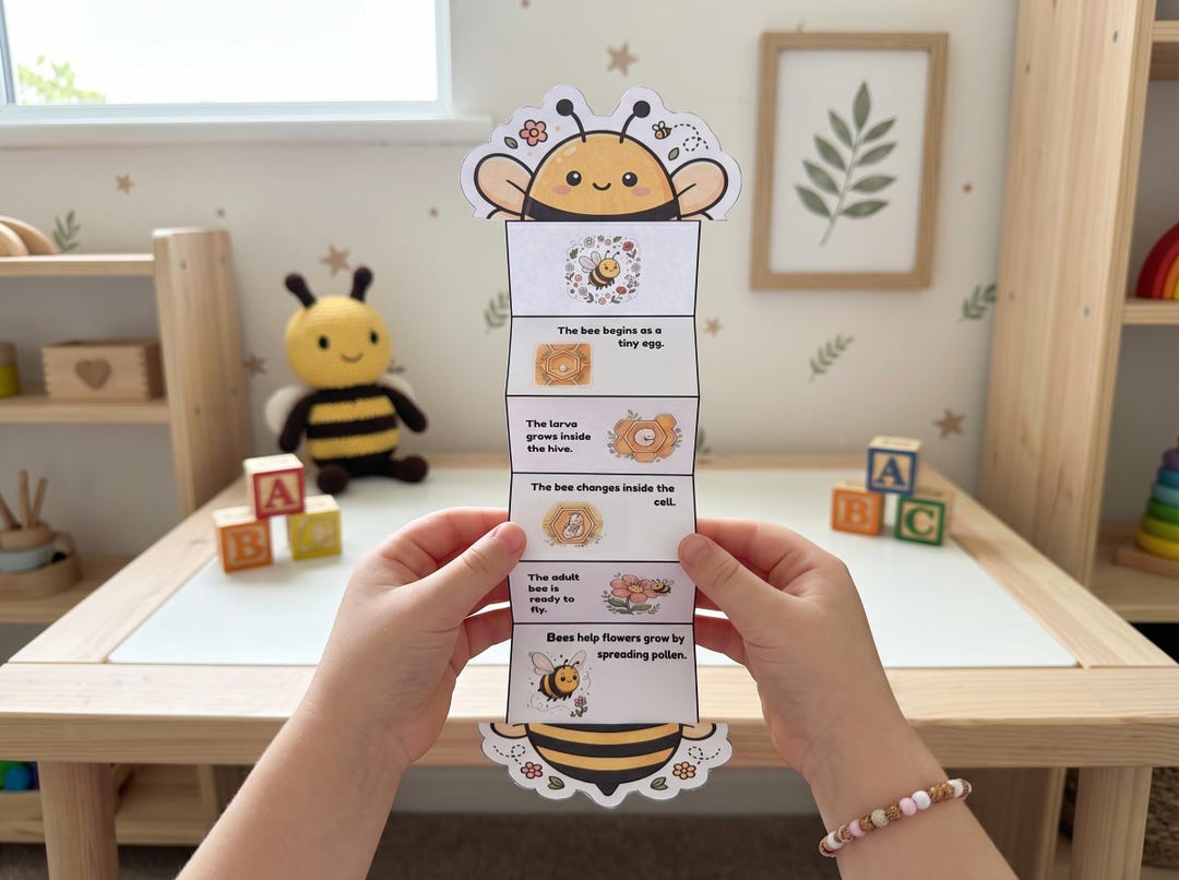 Bee Life Cycle Folding Surprise Craft, Bee Printable Activity for Kids ...