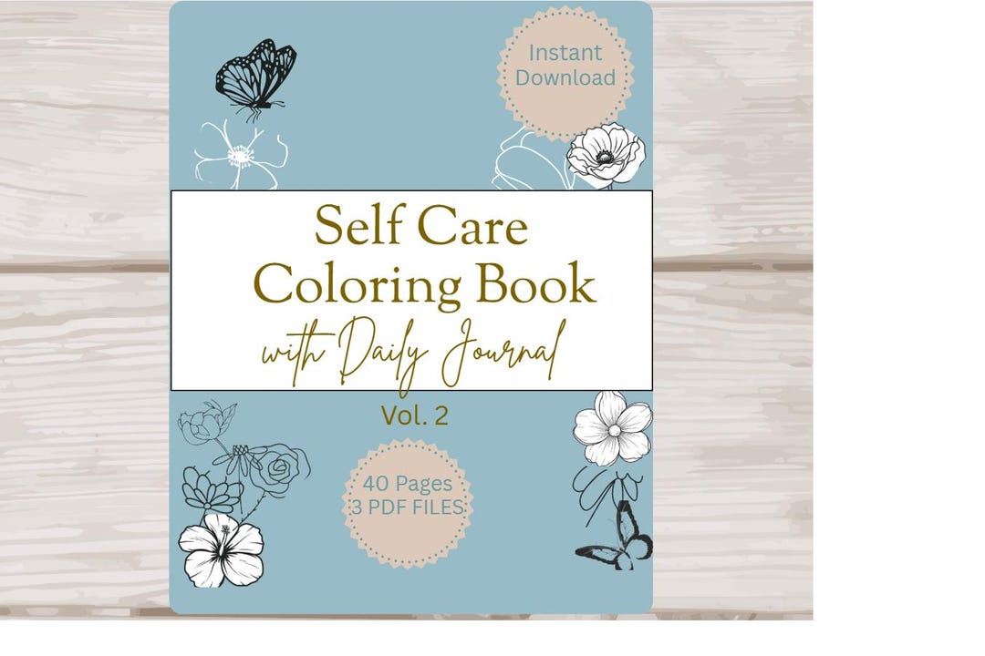 Self Care Coloring Book Vol 2 | Mindfulness, Owl, Peacock Art (instant ...