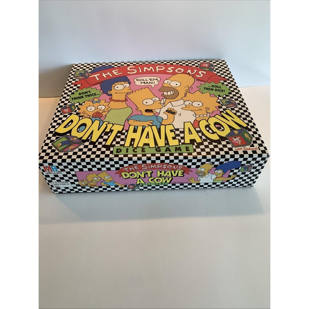 Vintage 1990 Milton Bradley the Simpsons Don't Have A Cow Dice Board ...
