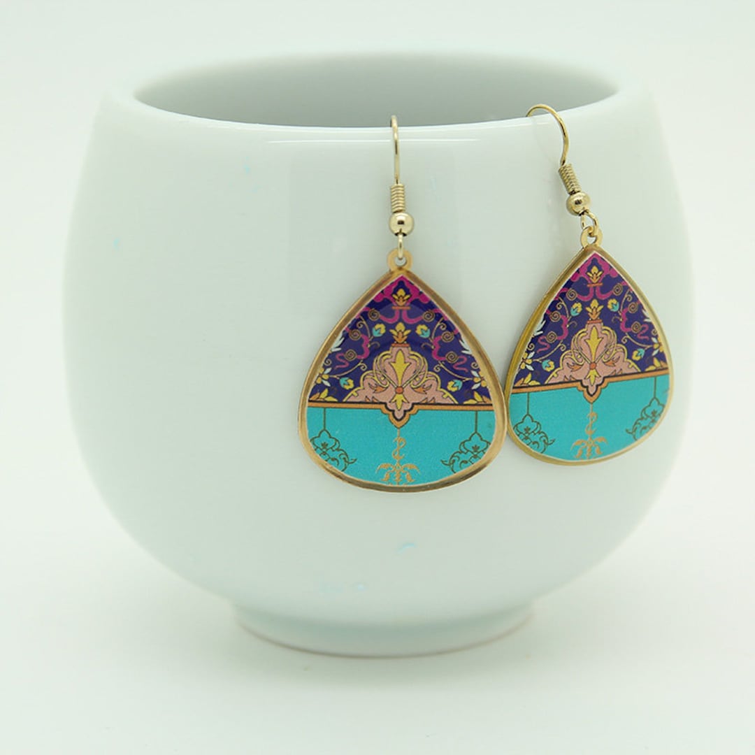 Persian Jewelry, Persian Earrings, Ethnic Earrings, Turquoise Patterns ...