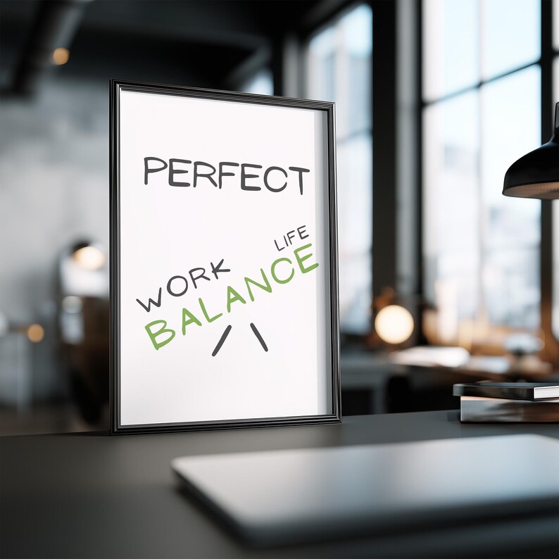 Sarcastic Work Life Balance Sign, Funny Office Wall Art Printable, Work ...