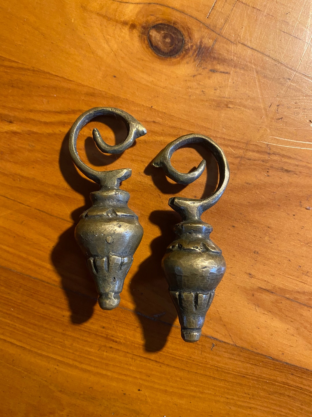 Vintage Borneo Brass Dayak Tribal Ear Weights Hangers Earrings Guaged ...