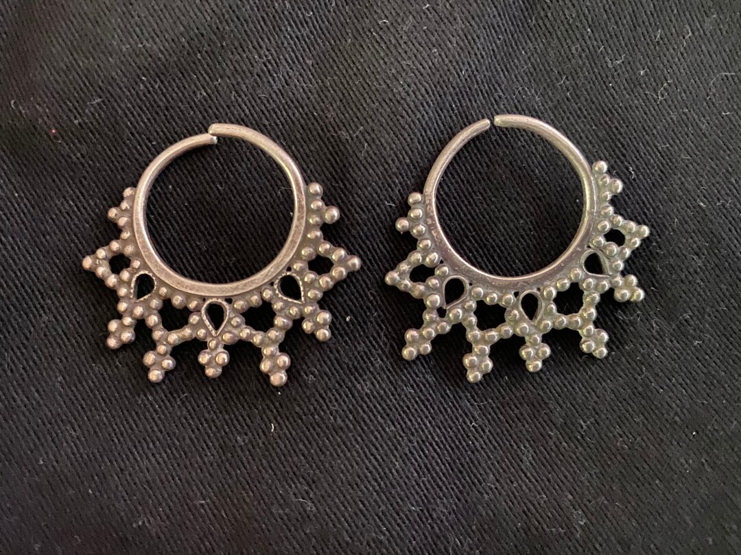 Vintage or Antique Chinese Silver Star Sun Earrings - Etsy