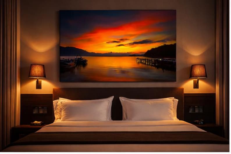Golden Horizon Sunset Landscape Print, Dramatic Nature Photography Wall ...