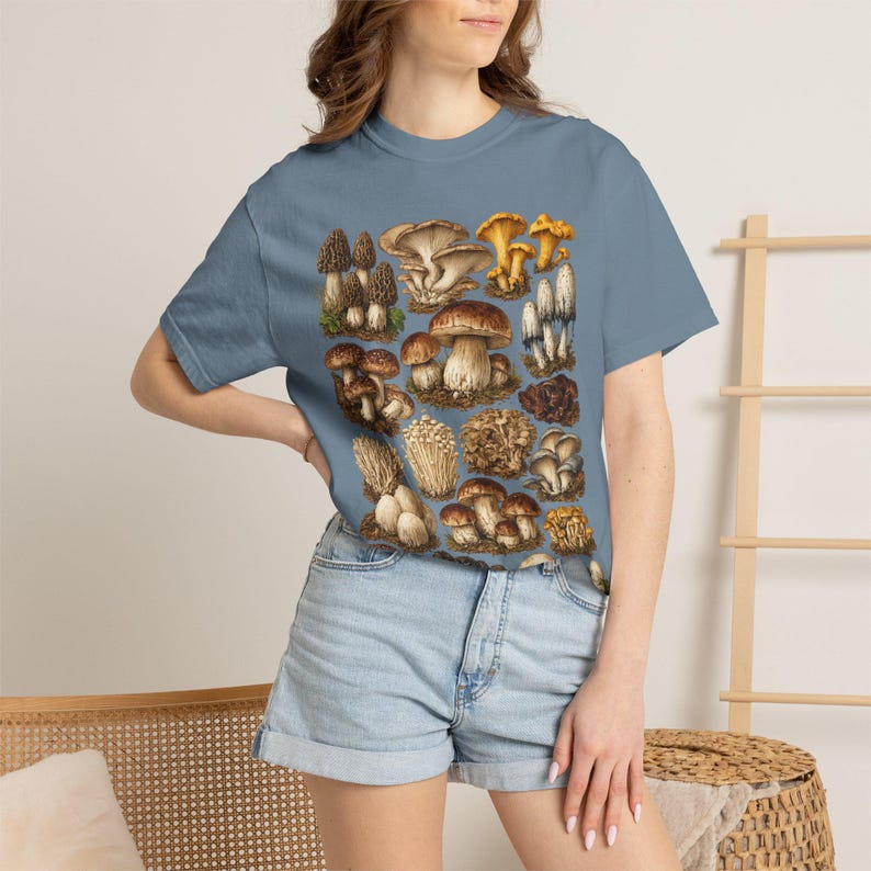 Vintage Mushroom Botanical Shirt | Forager Tee, Cottagecore Woodland ...