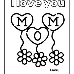 I Love You Mom Coloring Page | Mother's Day Printable (instant Download ...