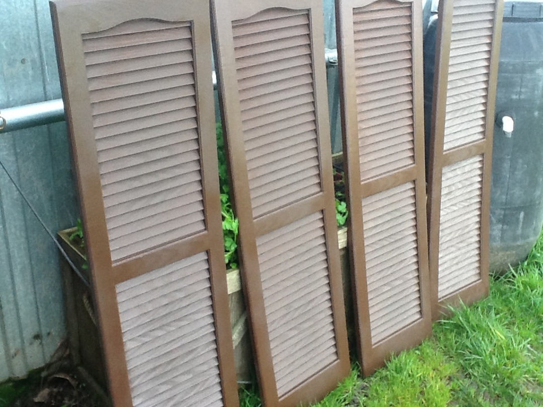 Shutters Window Decor Brown Swinging Doors - Etsy