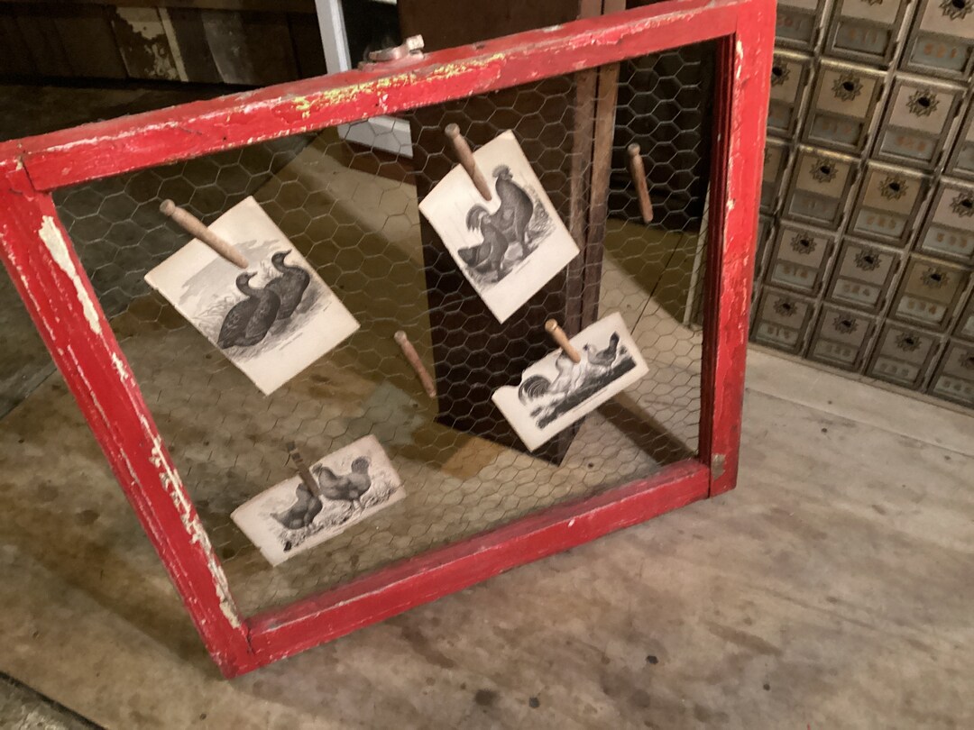 Window Frame Wood Chicken Wire Antique Farm Decor - Etsy