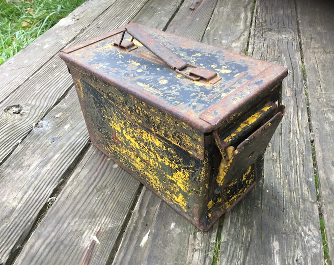 Ammo Box Metal Rusty Green Vintage Storage - Etsy