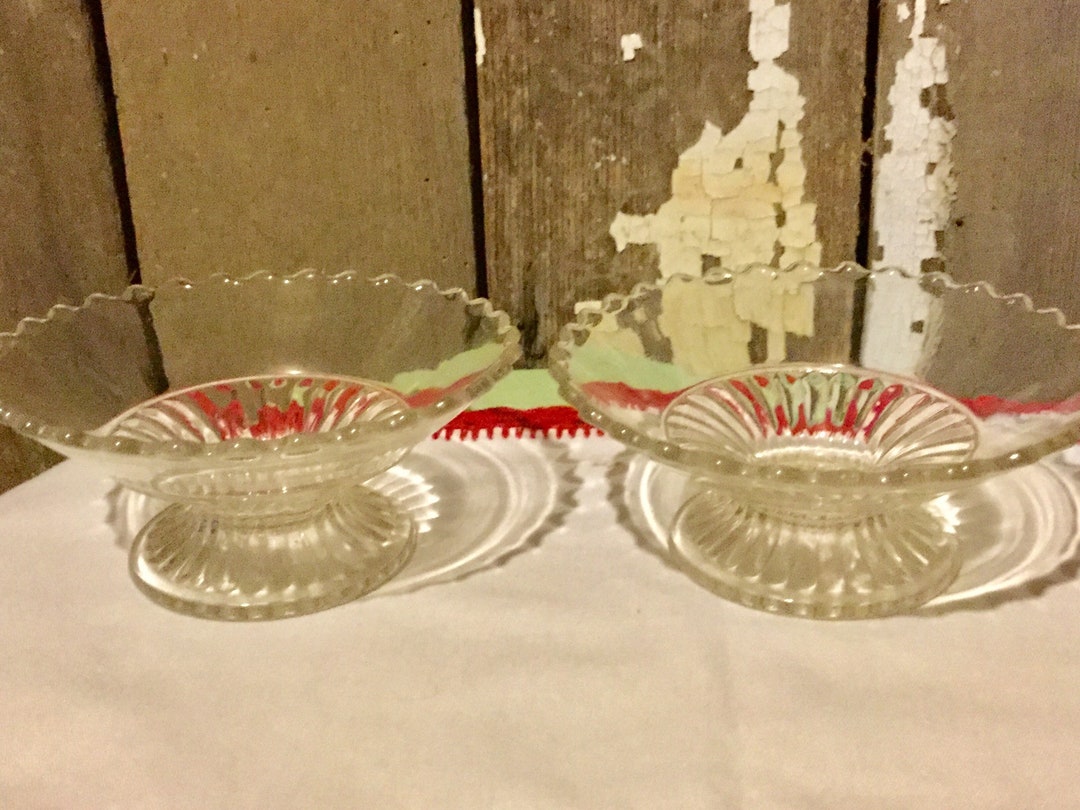 Bowls Compote Clear Glass Bumpy Pattern - Etsy