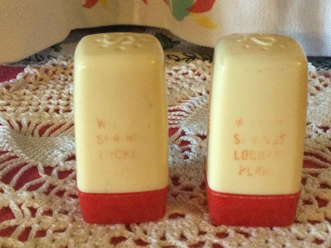Tiny Salt Pepper Shakers Advertising Plastic 1950 - Etsy