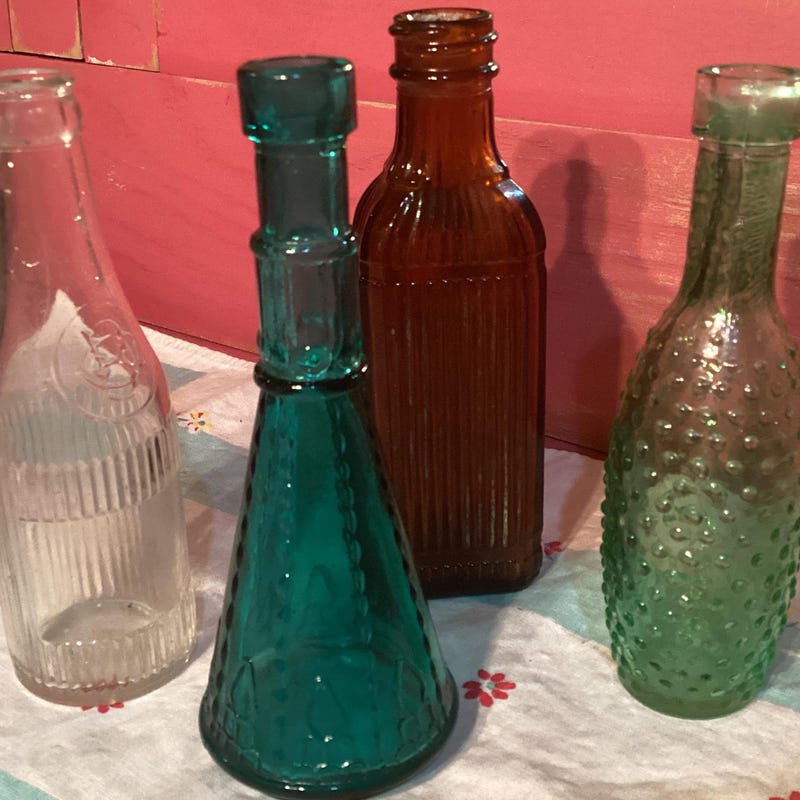 Colored Glass Bottle - Etsy