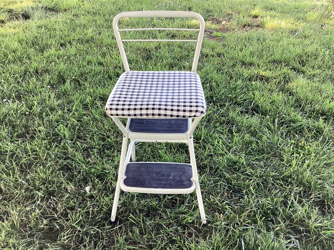 Stool Step Kitchen Black White Checkered - Etsy