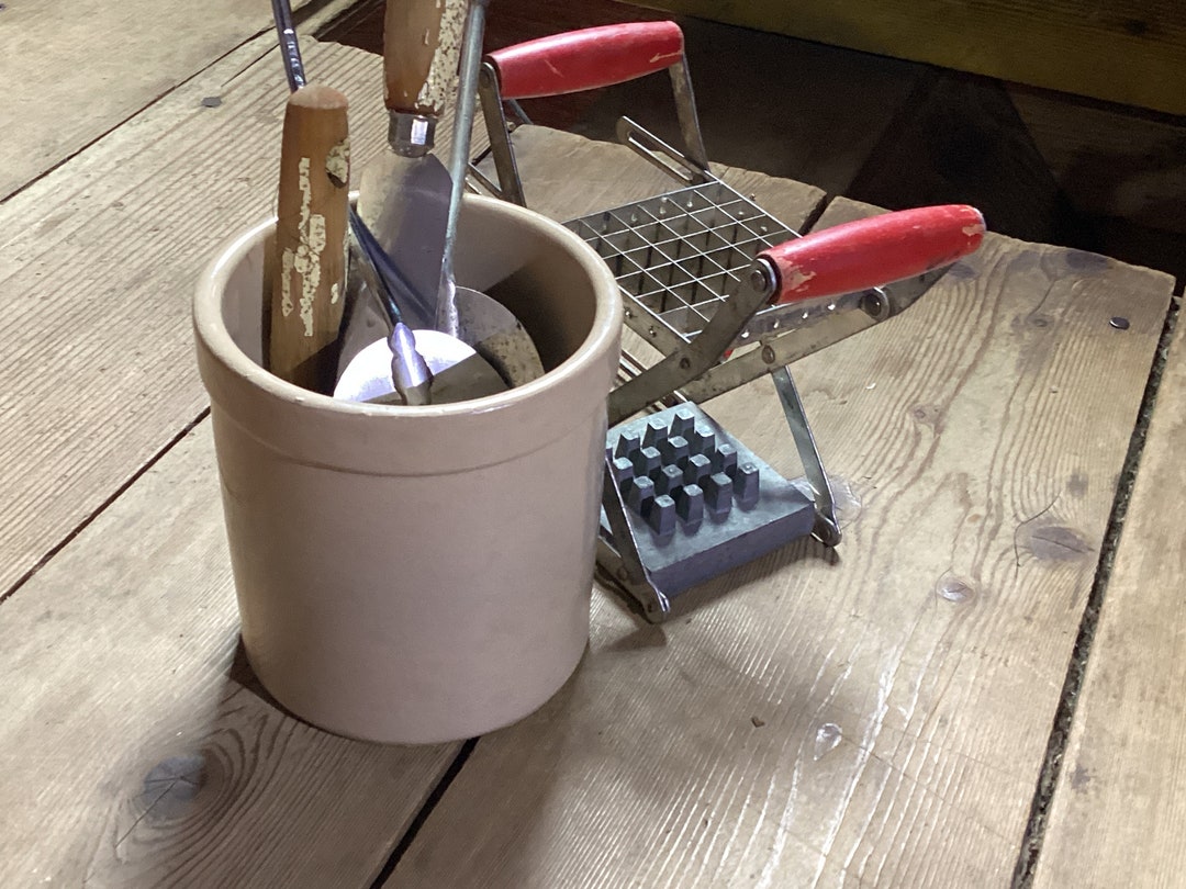 Pickle Crock Stoneware Utensil Holder Vintage - Etsy