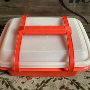 Tupperware Lunch Box Orange Retro - Etsy