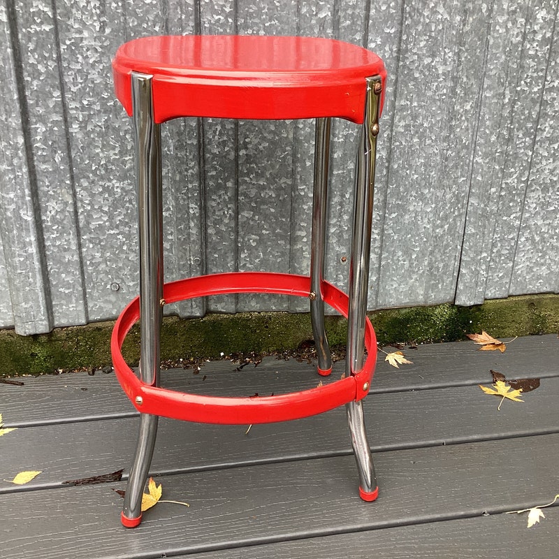 Vintage Metal Stool - Etsy