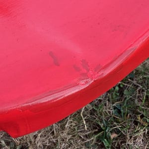 Clam Shell Chair Red Patio Metal Antique - Etsy