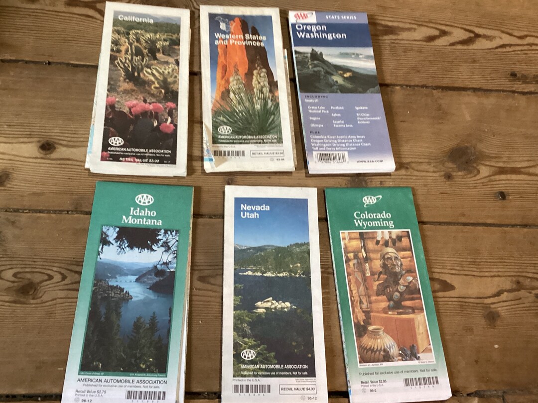 Maps Auto Western States Triple A Vintage - Etsy