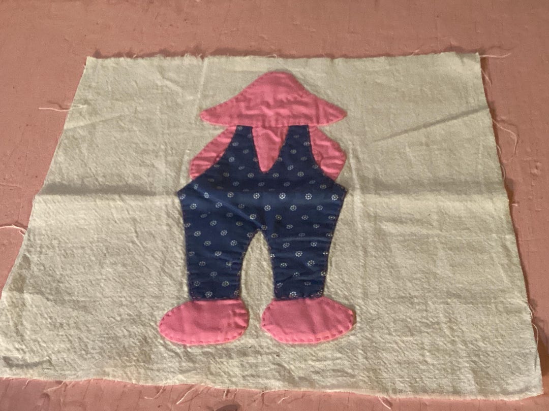 Overall Sam Quilt Block Square Appliqued - Etsy