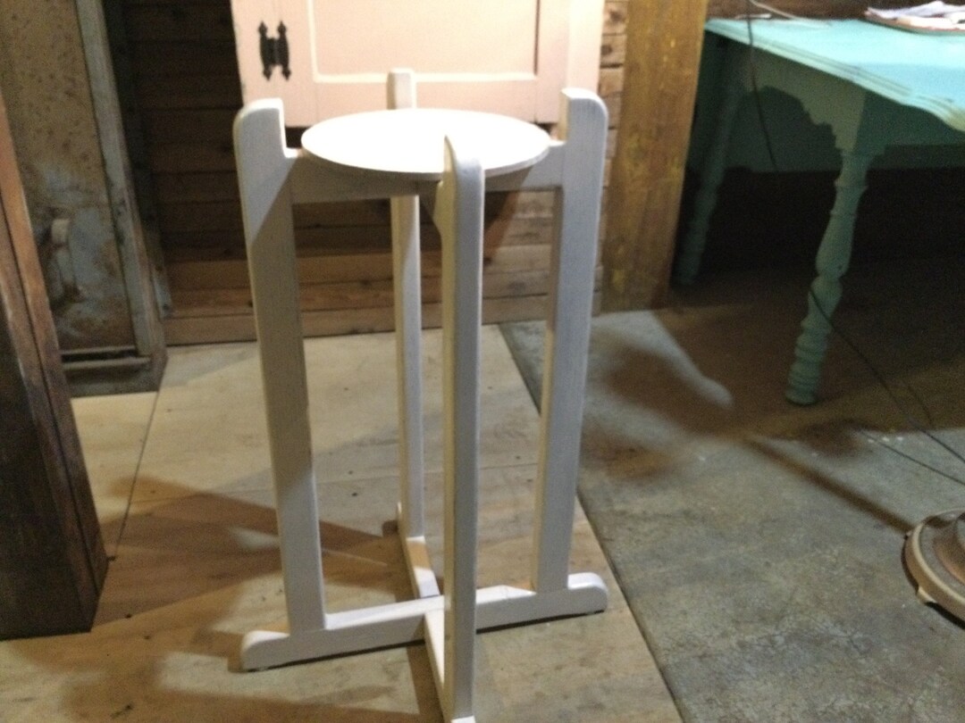 Plant Stand Table Wood Vintage Pale Pink - Etsy