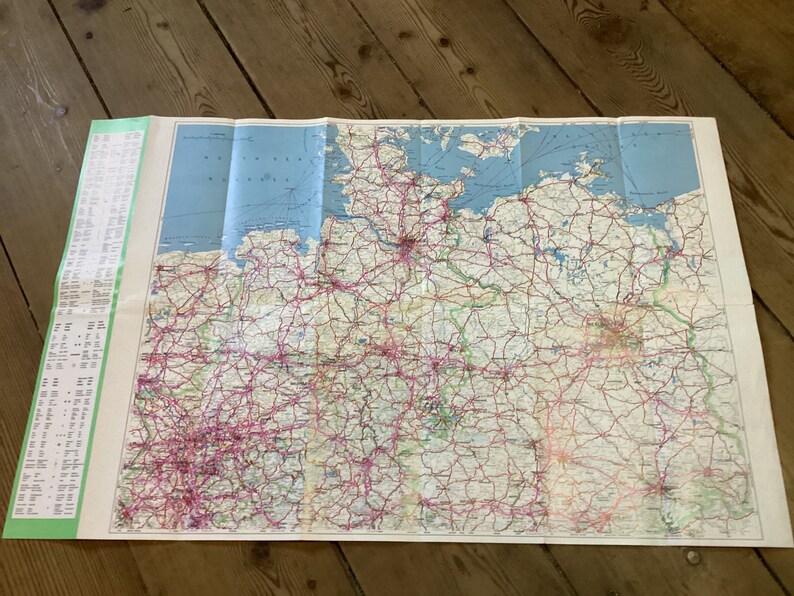 Germany Map Baedekers Auto 1988 - Etsy