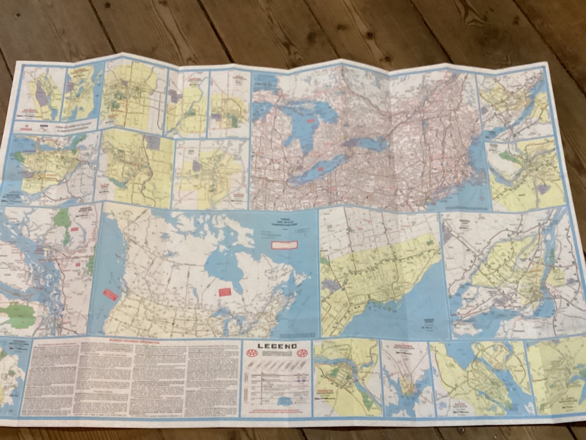 Map Canada 1994 AAA Auto - Etsy