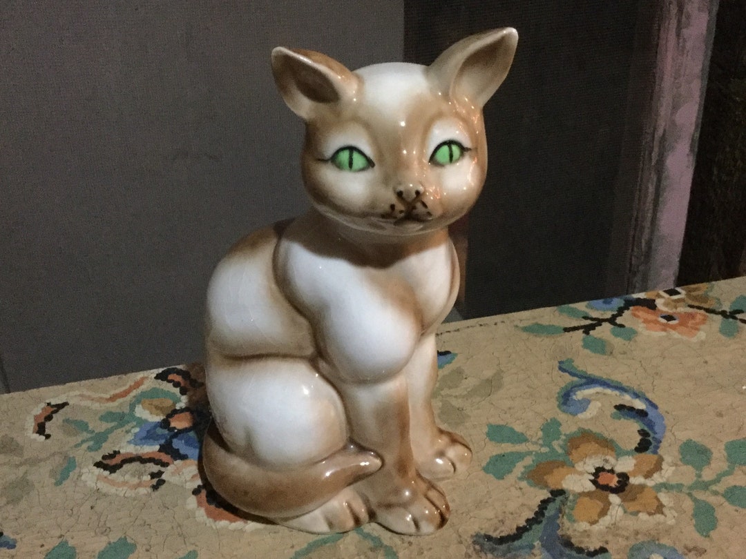 Siamese Cat Ceramic Statue Vintage - Etsy