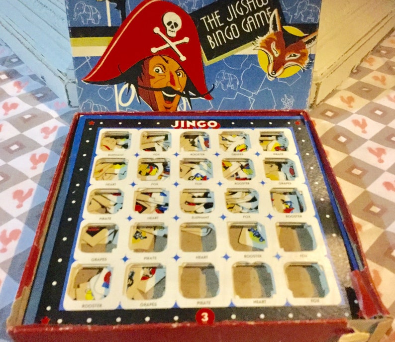 Jingo Jigsaw Bingo Game Antique Toys Cadaco - Etsy Denmark