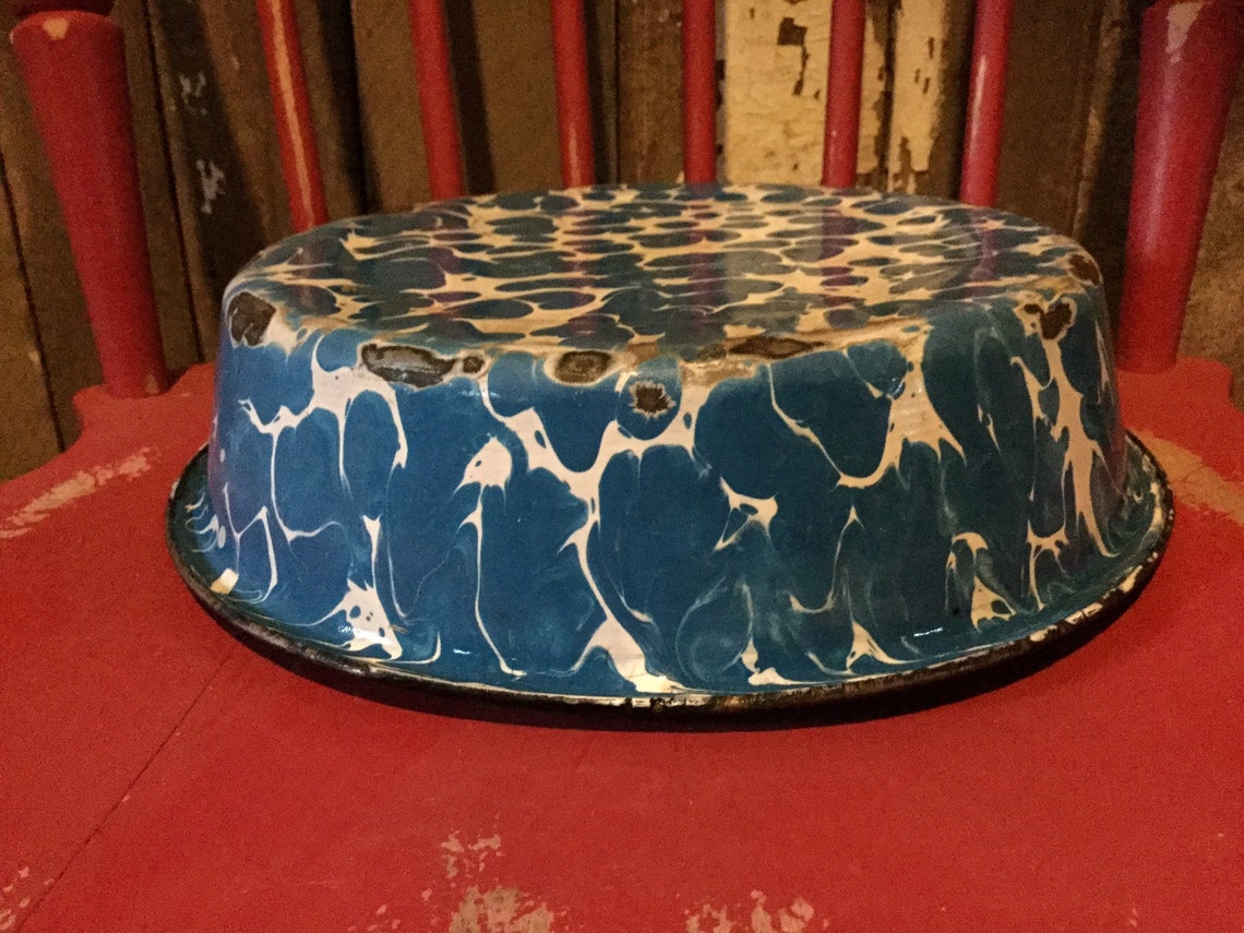 Robins Egg Blue Graniteware Basin Bowls Enamelware French - Etsy