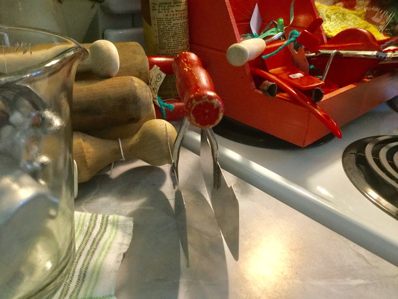 Chopper Red Handle Stanless Steel 1950 - Etsy