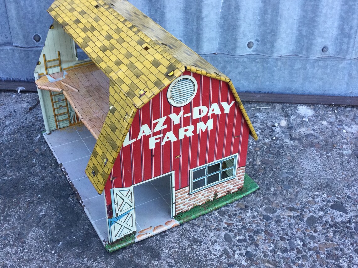 Barn Marx Tin Lazy Day Farm Lithograph - Etsy
