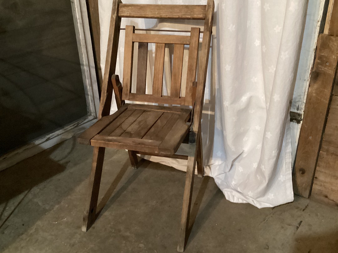 Chair Childs Wood Rustic Folding Antique - Etsy