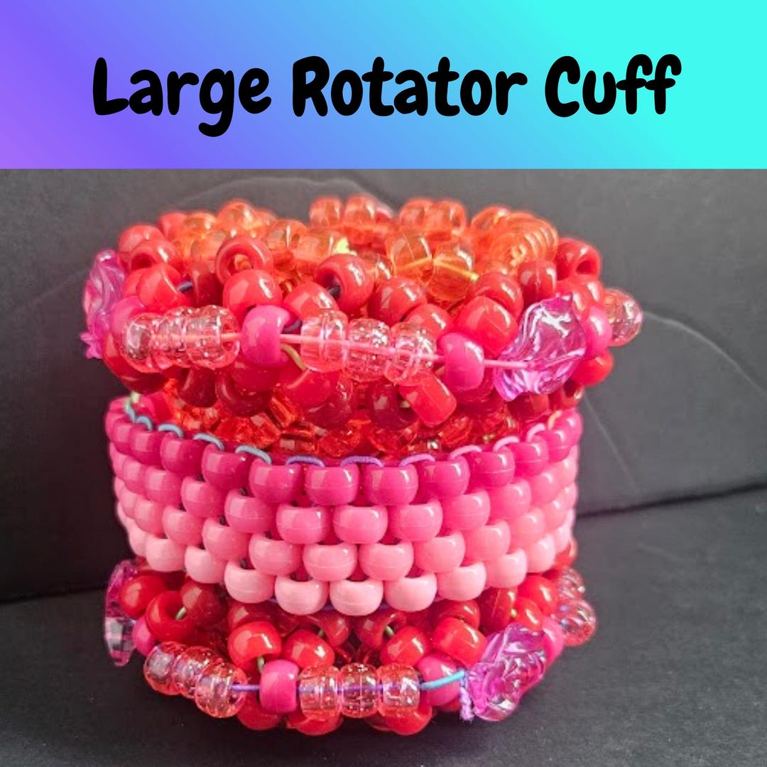 Kandi Rotator Cuff | Pink and Red | Pony Bead Bracelet - Etsy