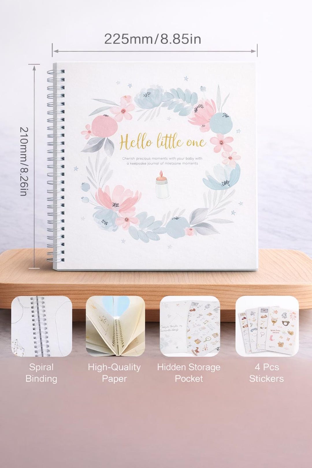 Baby Memory Book With Stickers, Baby First Year Book, New Mom Gift ...