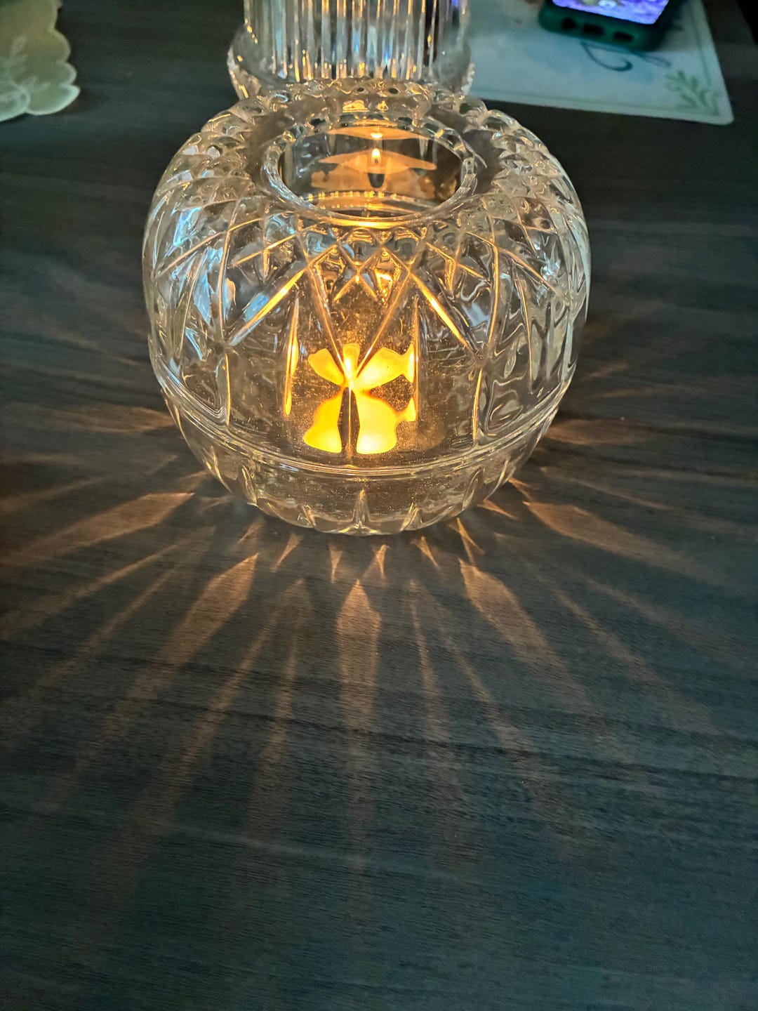 Vintage HOMCO Clear Glass Fairy Lamp Votive Holder – Diamond Pattern ...