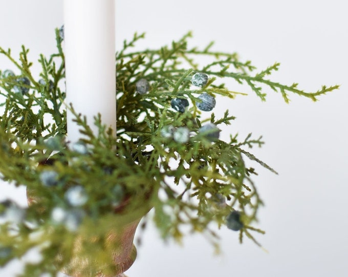 Faux Juniper Candle Ring - Etsy