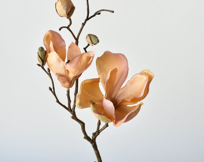 19" Faux Magnolia Stem Light Orange/pink - Etsy