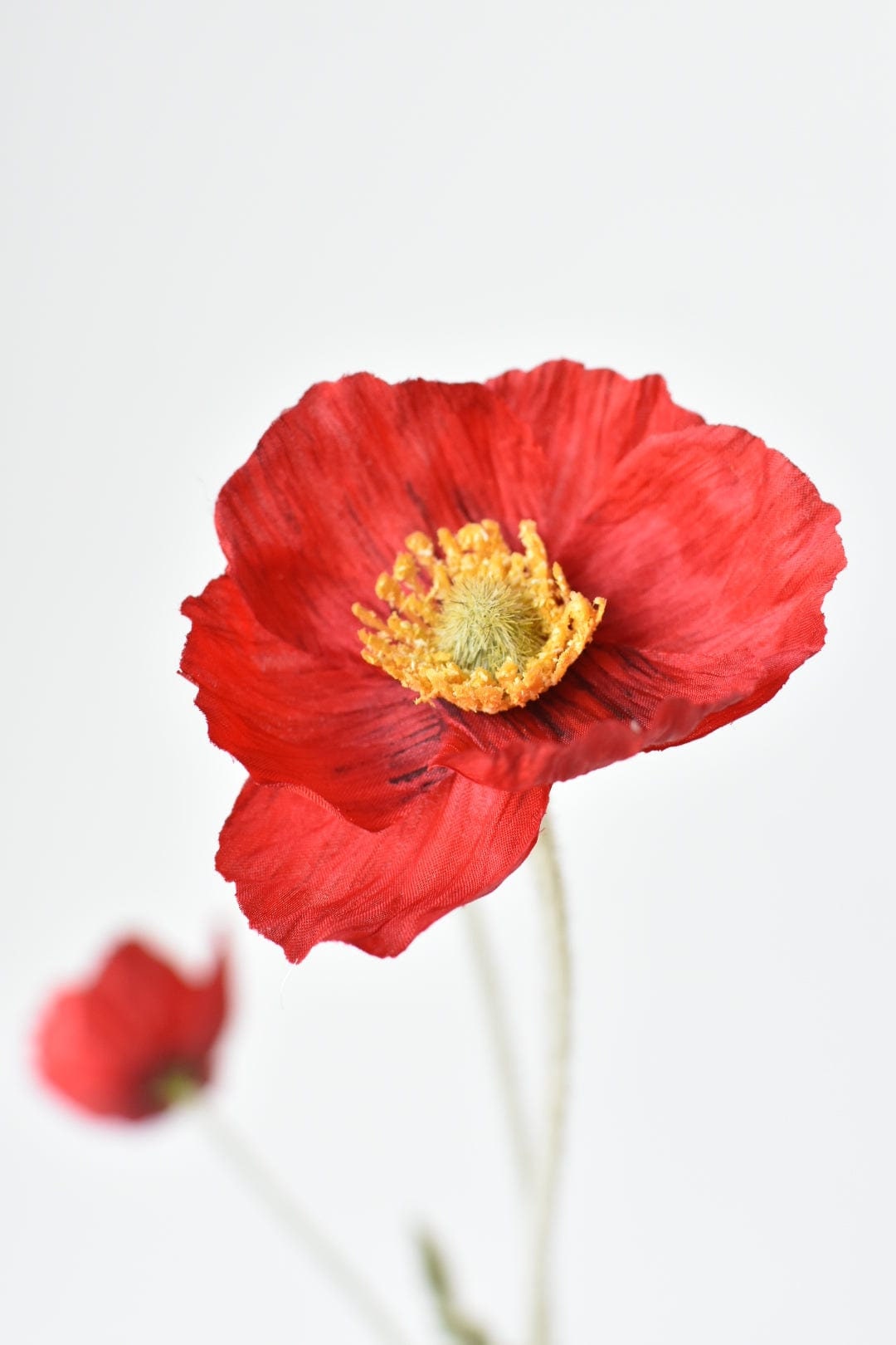 24" Faux Red Poppy Stem - Etsy
